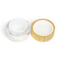 China 5g 10g 15g 20g 30g 50g Double layer glass jar bottle with bamboo lid for cream cosmetics container for sale