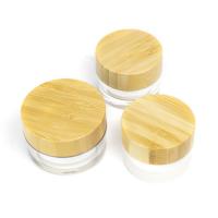 China 5g 10g 15g 20g 30g 50g Double layer glass jar bottle with bamboo lid for cream cosmetics container for sale