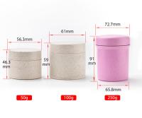 China Eco Friendly Wheat Cream Jar Container Wide Mouth 50g 100g 250g Wheat Straw Biodegradable Plastic Cosmetics Jar for sale