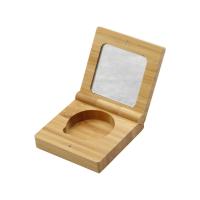 China Bamboo eye shadow box, bamboo powder cake box for sale