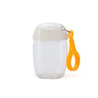 China Portable water-free hand sanitizer gel bottle, hook bottle with carabiner, 30ml disinfectant bottle, flip-top bottle for sale