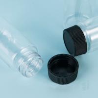 China PE bottle small capacity plastic bottle with black cap, ordinary transparent plastic bottle for sale
