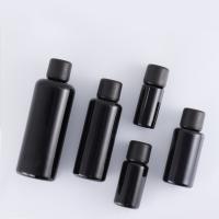 China 10ml 15ml，30ml 50ml  100ml pure black glass bottle, black essential oil bottle, medicine bottle for sale