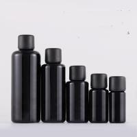 China 10ml 15ml，30ml 50ml  100ml pure black glass bottle, black essential oil bottle, medicine bottle for sale