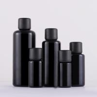 China 10ml 15ml，30ml 50ml  100ml pure black glass bottle, black essential oil bottle, medicine bottle for sale