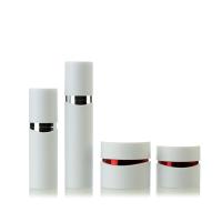 China A set of large size cosmetic plastic vacuum pump bottle with rose gold shoulder, lotion bottle, cream bottle, cosmetic b for sale