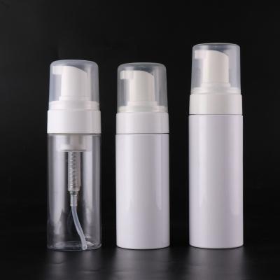China Empty Plastic Foam Pump Bottle 30ml 50ml 60ml 100ml 150ml 200ml clear white blue PET facial cleanser mousse foam pump bo for sale