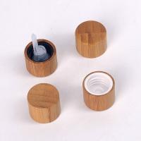 China 10ml amber glass essential oil bottle frosted amber brown glass bottle with 18mm bamboo wooden screw cap for essential o for sale