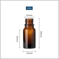China 10ml amber glass essential oil bottle frosted amber brown glass bottle with 18mm bamboo wooden screw cap for essential o for sale
