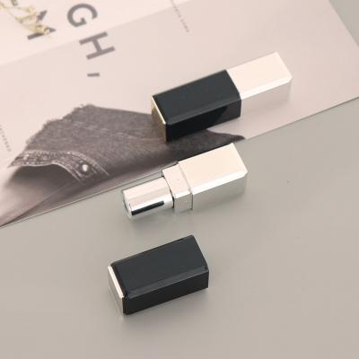 China Black/silver lipstick tube, square cosmetic packaging tube for sale