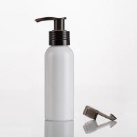 China luxury travel packaging size round shoulder black cap white 100ml spray / Pump plastic pet bottle for sale