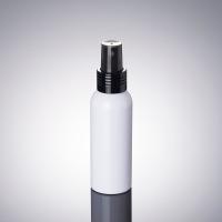 China luxury travel packaging size round shoulder black cap white 100ml spray / Pump plastic pet bottle for sale