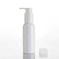 China luxury travel packaging size round shoulder black cap white 100ml spray / Pump plastic pet bottle for sale