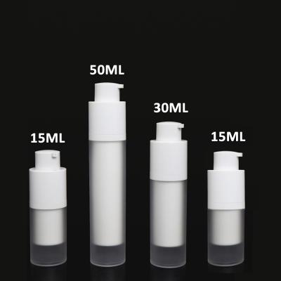 China cosmetic frosted airless bottle 15ml 30ml 50ml lotion pump bottle for sale