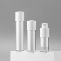 China mini cosmetic empty bottle pp plastic 15ml 30ml 50ml airless pump bottle for skin care body lotion all white and clear for sale