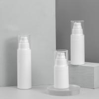 China Fashion biodegradable plastic empty bottle airless pump bottles 15ml 30ml 50ml cosmetic clear cap white pp body vacuum for sale