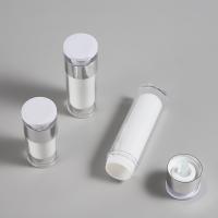 China cosmetic packaging pet plastic PP airless pump bottle 50ml lock pump white body for sale