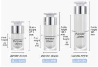 China cosmetic packaging pet plastic PP airless pump bottle 50ml lock pump white body for sale