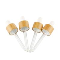 China New Style 18mm20mm 24mm Bamboo Glass Droppers For Essential Oil Glass Bottles Ecofriendly Bamboo Cover Pipetting Lid for sale