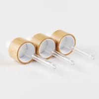 China New Style 18mm20mm 24mm Bamboo Glass Droppers For Essential Oil Glass Bottles Ecofriendly Bamboo Cover Pipetting Lid for sale