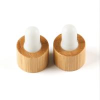 China New Style 18mm20mm 24mm Bamboo Glass Droppers For Essential Oil Glass Bottles Ecofriendly Bamboo Cover Pipetting Lid for sale