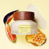 China 30g 50g cream bottle with wooden lid, polygonal glass jar, sealed honey jar for sale