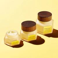 China 30g 50g cream bottle with wooden lid, polygonal glass jar, sealed honey jar for sale