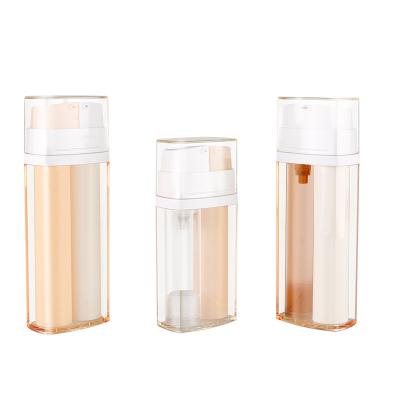 China 30ml (2 x 15ml) oval plastic dual chamber airless pump for sale