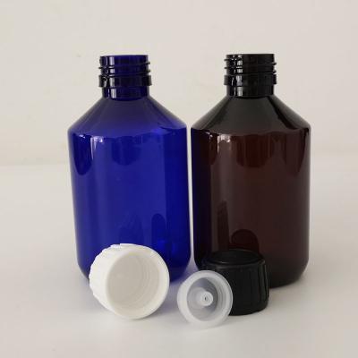 China Custom Cosmetic Blue Plastic Bottle Wholesale 200ml/500ml PET Bottle with Anti-theft cover, Pure dew bottle for sale