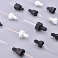 China Silicone glass dropper cap PP essential oil bottle dropper, customized tube length plastic head dropper cover with scale for sale