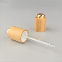 China Bamboo wood press dropper cap pressure pump golden head cap 18/410 essential oil bottle pipette dropper cap for sale