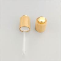 China Bamboo wood press dropper cap pressure pump golden head cap 18/410 essential oil bottle pipette dropper cap for sale
