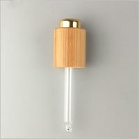China Ceramic Brown Tea Color Essential Oil Bottle Press Dropper Serum, Bamboo Wood Dropper Cap for sale