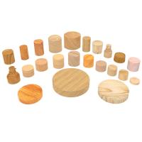 China Imitation bamboo wood grain plastic cap Cosmetic bottle wood grain cap for sale