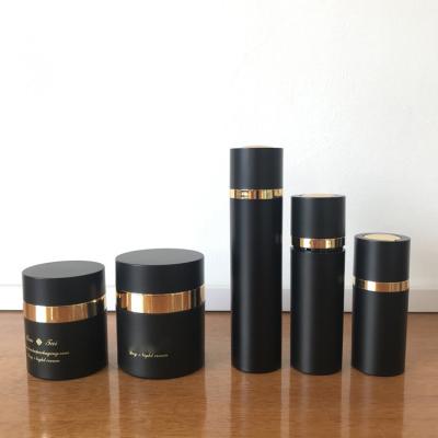 China 100ml 30ml 50g 30g Unique New Round Black Rose Gold Mini Small Square Plastic Skin Lotion Bottle With Pump for sale