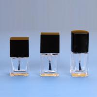 China 10ML Round square glass nail polish bottles black clear nail gel polish bottle，Lightproof Nail Polish Glass Bottle for sale