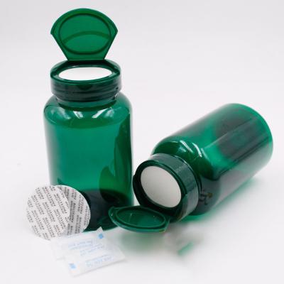 China BPA free 80ml 120ml 150ml PET Plastic Pill Capsule Bottle Health Care Bottle with flip cap for sale
