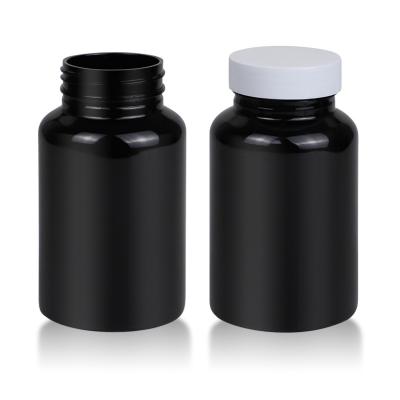 China PET medicine bottle plastic solid bottle black health care product packaging bottle for sale