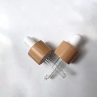 China 15ml dropper glass bottle with bamboo cap，transparent essential oil bottle for sale