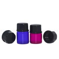 China 13mm glass bottle with plastic cap, mini essential oil sample bottle with octagonal cap for sale