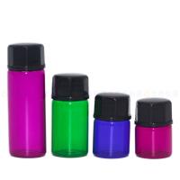 China 13mm glass bottle with plastic cap, mini essential oil sample bottle with octagonal cap for sale