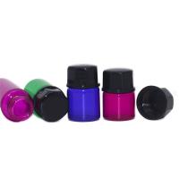 China 13mm glass bottle with plastic cap, mini essential oil sample bottle with octagonal cap for sale