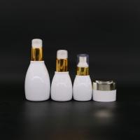China Cosmetic luxury gold pump cap pet plastic skincare products packaging bottle set dropper /spray /cream /lotion bottle for sale