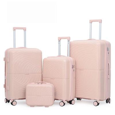 China Soft Handle 28 Inch Expandable PP Suitcase 360 Spinner Wheel Luggage with Anti-Burst Zipper and Aluminum Trolley for sale