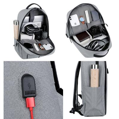 China Softback Fashionable Blue Black Anti-Theft Waterproof Lightweight Laptop Backpack USB Charging Customizable Logo for Leisure Oxford for sale