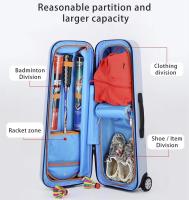 China PC ABS Unisex Custom Zipper 2 Wheels Badminton Storage Bag Professional Waterproof Hard Shell Trolley Suitcases Luggage for sale