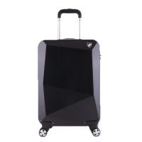 China Black 4-Wheel Rolling Luggage Zipper Hard PC TSA Lock Business Suitcases for Unisex Front Open Business Travellers for sale