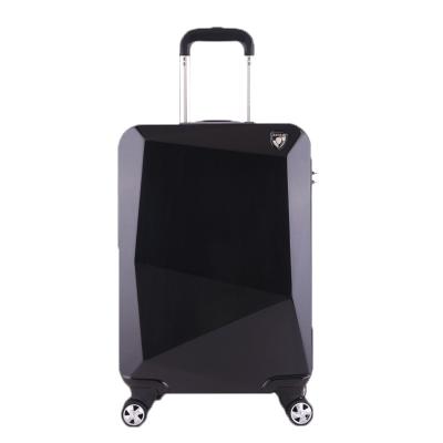 China Black 4-Wheel Rolling Luggage Zipper Hard PC TSA Lock Business Suitcases for Unisex Front Open Business Travellers for sale