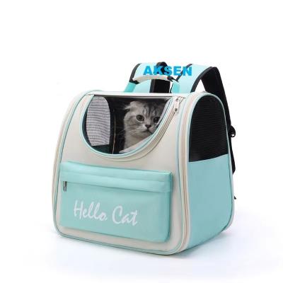 China Daily Life Large Compartment Lightweight Pet Backpack Carrier Breathable and Expandable Foldable with Zipper Closure Cat Backpack for sale