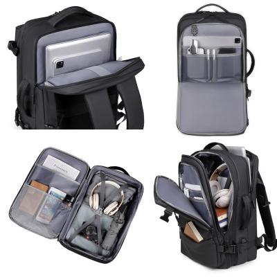 China Business Travel USB Charging Nylon Laptop Backpack Anti-Theft Blue Black with Customizable Logo and Waterproof Interior for sale